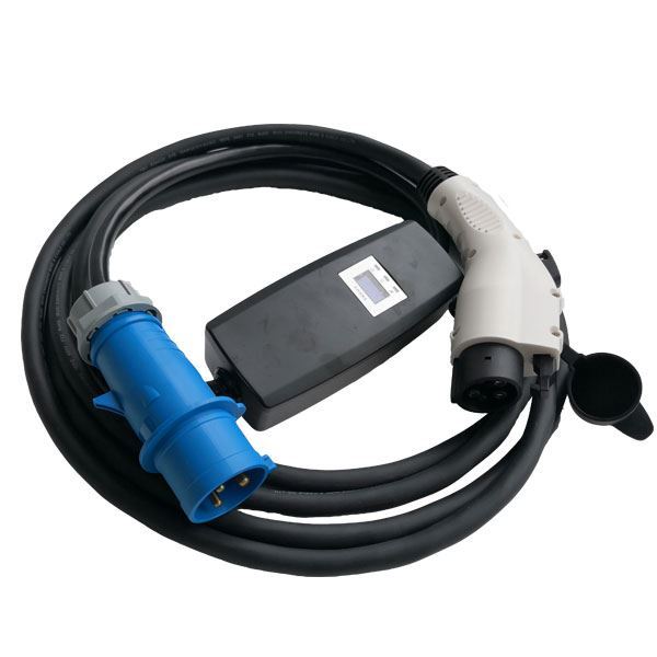 schnellladen.de. Mobiler 3.7kW Typ 1 Lader mit digitaler Anzeige