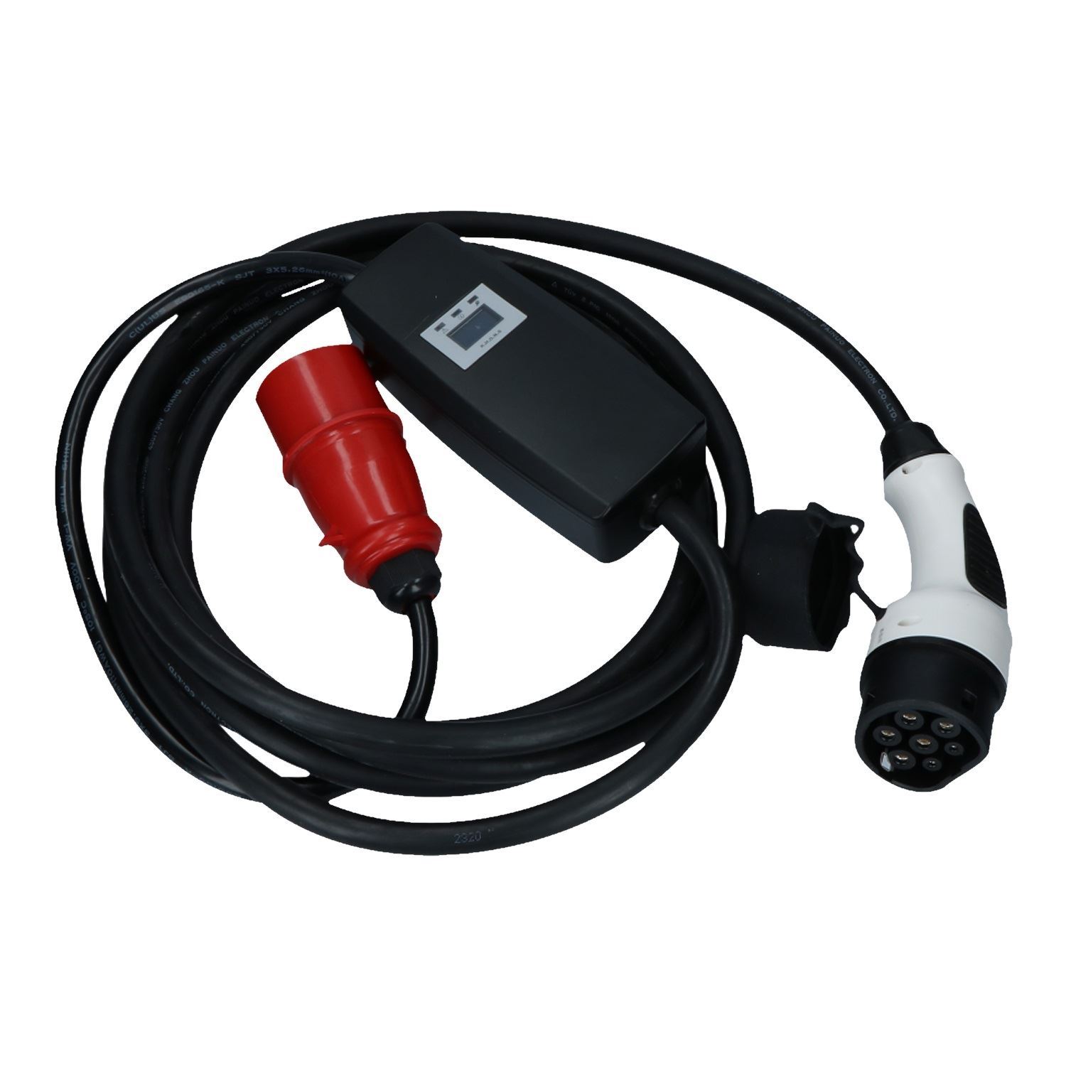 schnellladen.de. Mobiler 7.4kW Typ 2 Lader mit digitaler Anzeige